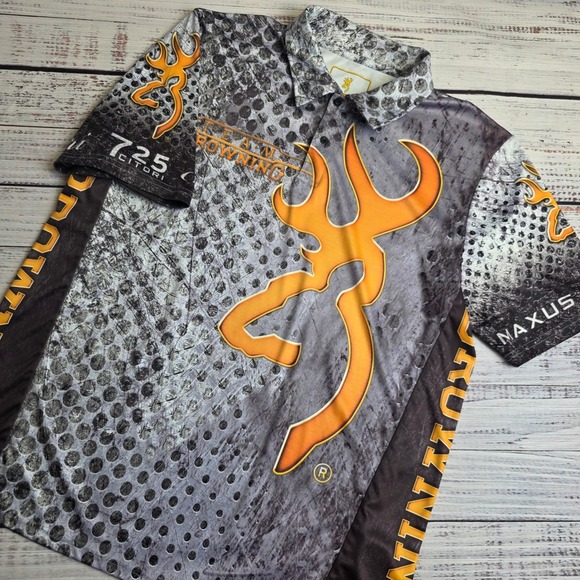 Browning | Shirts | Browning Team Shooting Polo Shirt Mens Xl Gray ...